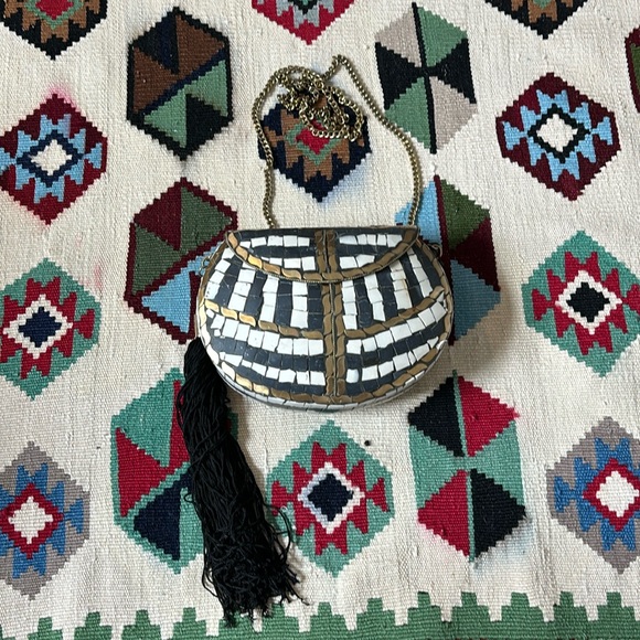 Zara | Bags | Zara Intricate Handmade Hard Case Clutch Made From Some ...